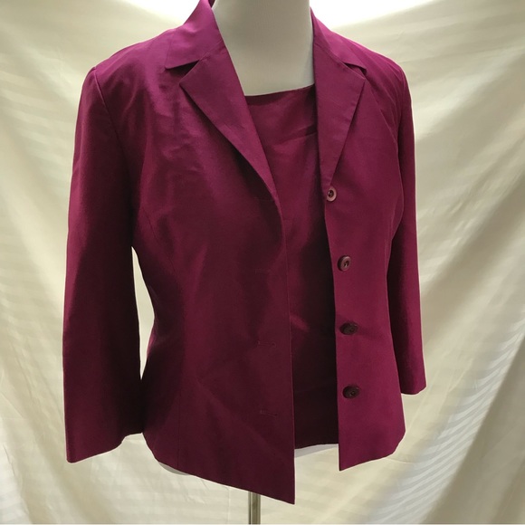Talbots | Other | Vintage Three Piece Raw Silk Suit From Talbots Size 2 ...
